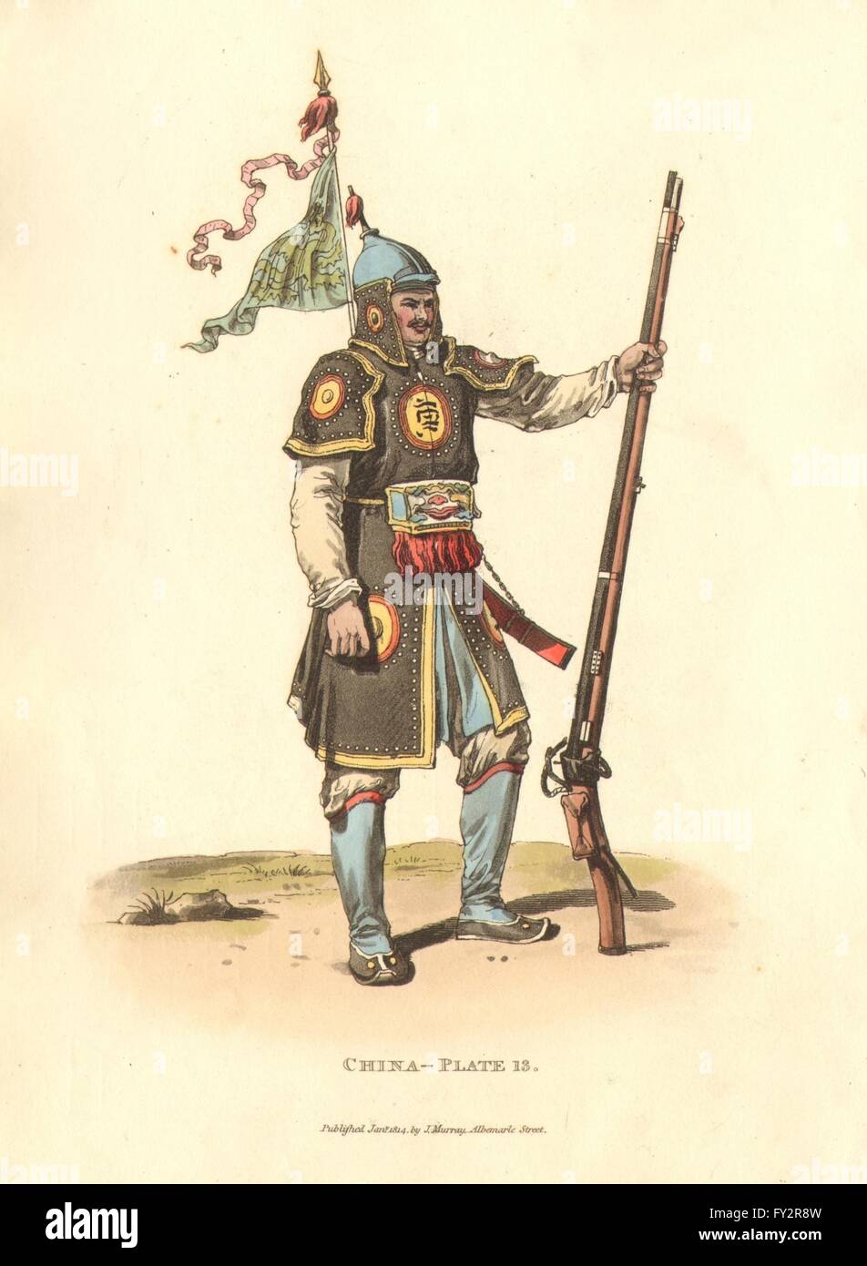 CHINA. A Soldier with his Matchlock. Rifle. Armour. ALEXANDER , old ...