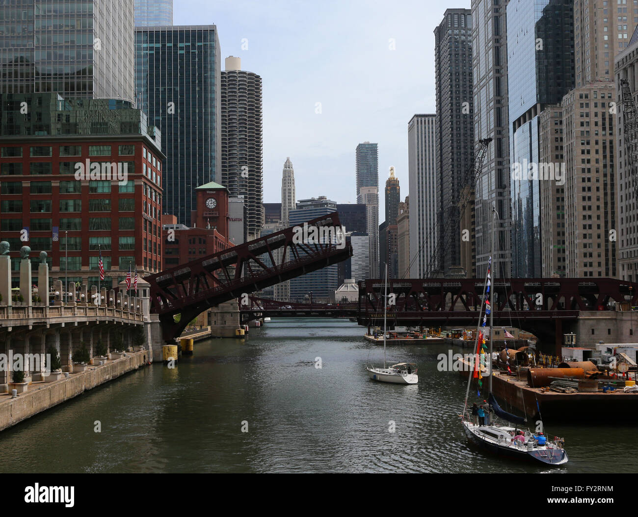 Chicago bridge raised hi-res stock photography and images - Alamy