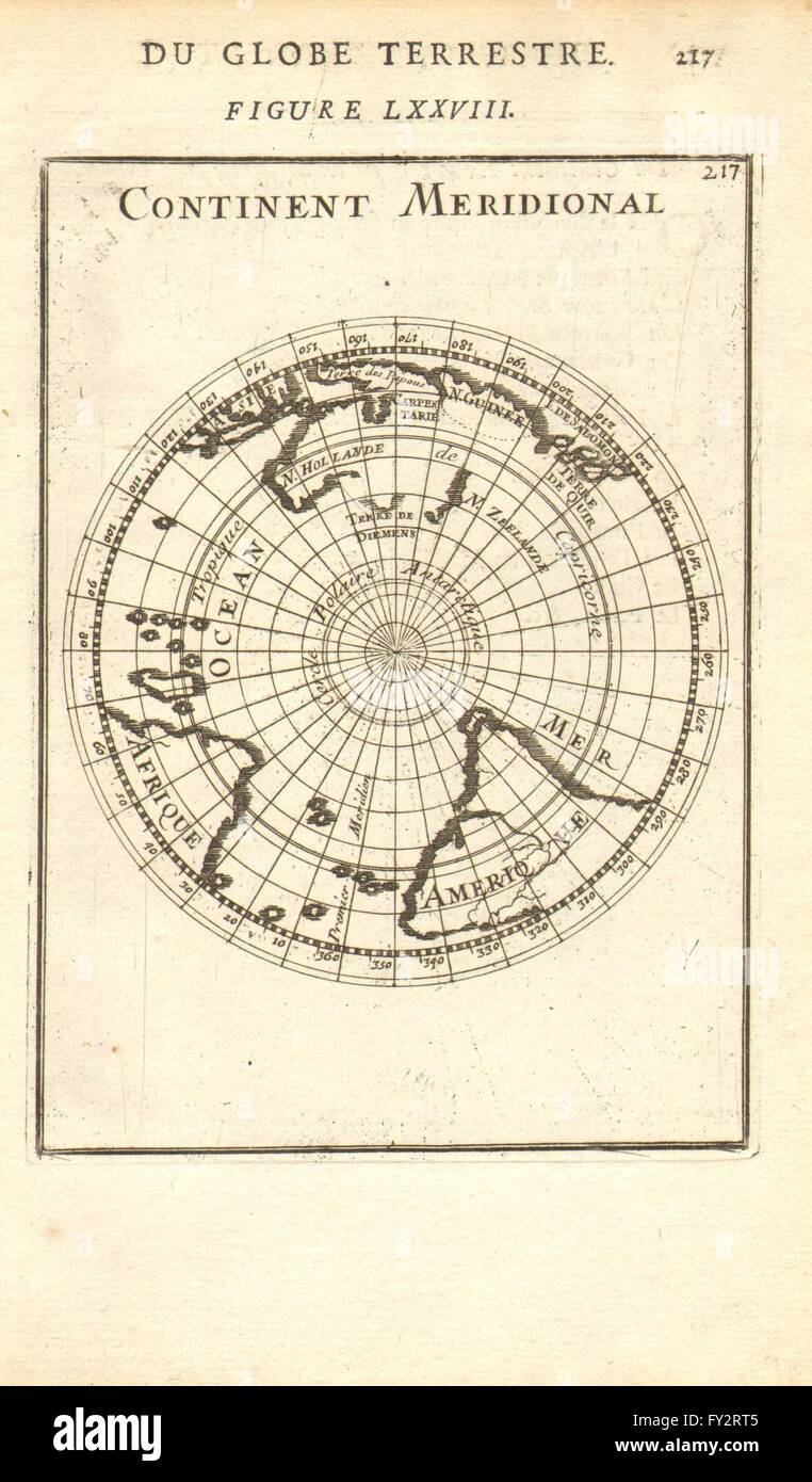 SOUTHERN CONTINENT: Continent Meridional.Antarctic.New Holland.MALLET ...