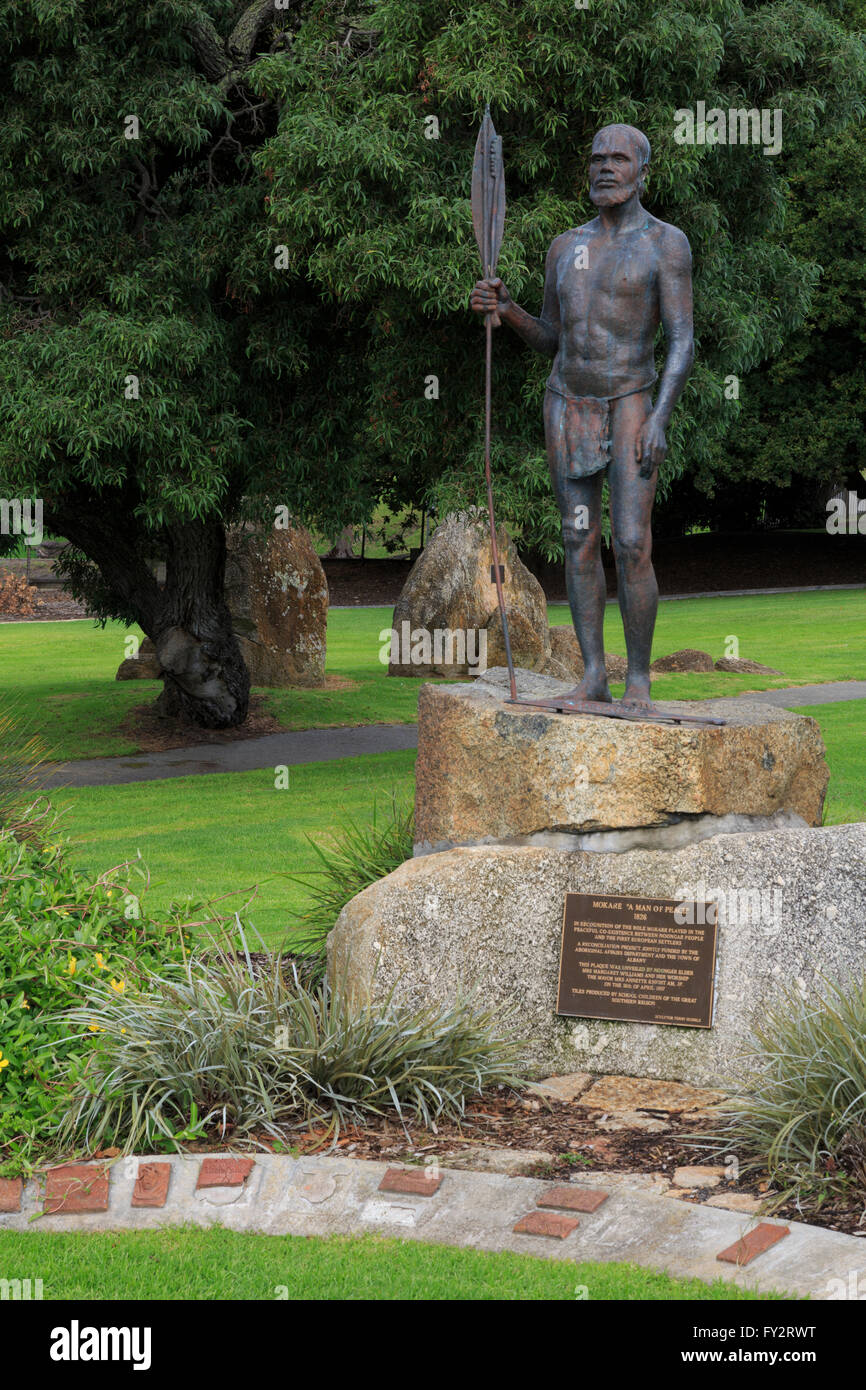 Mokare statue, Alison Hartman Gardens, Albany, Western Australia Stock ...