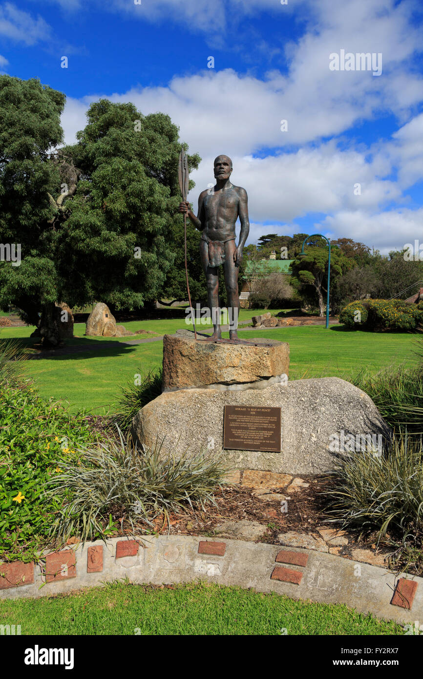 Mokare statue, Alison Hartman Gardens, Albany, Western Australia Stock ...