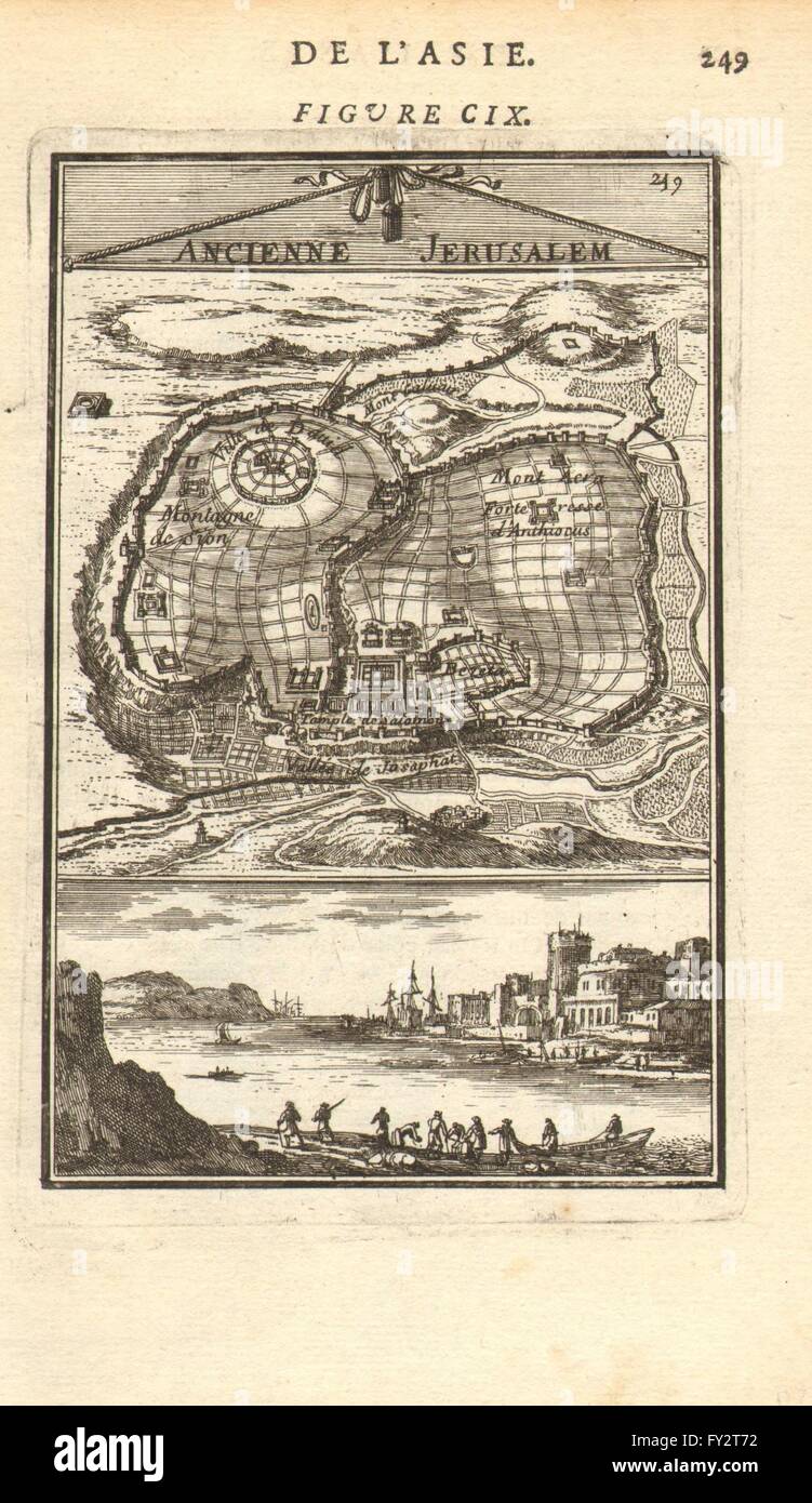 ANCIENT JERUSALEM: Mount Zion. Solomon's Temple. Bezetha &c. MALLET ...