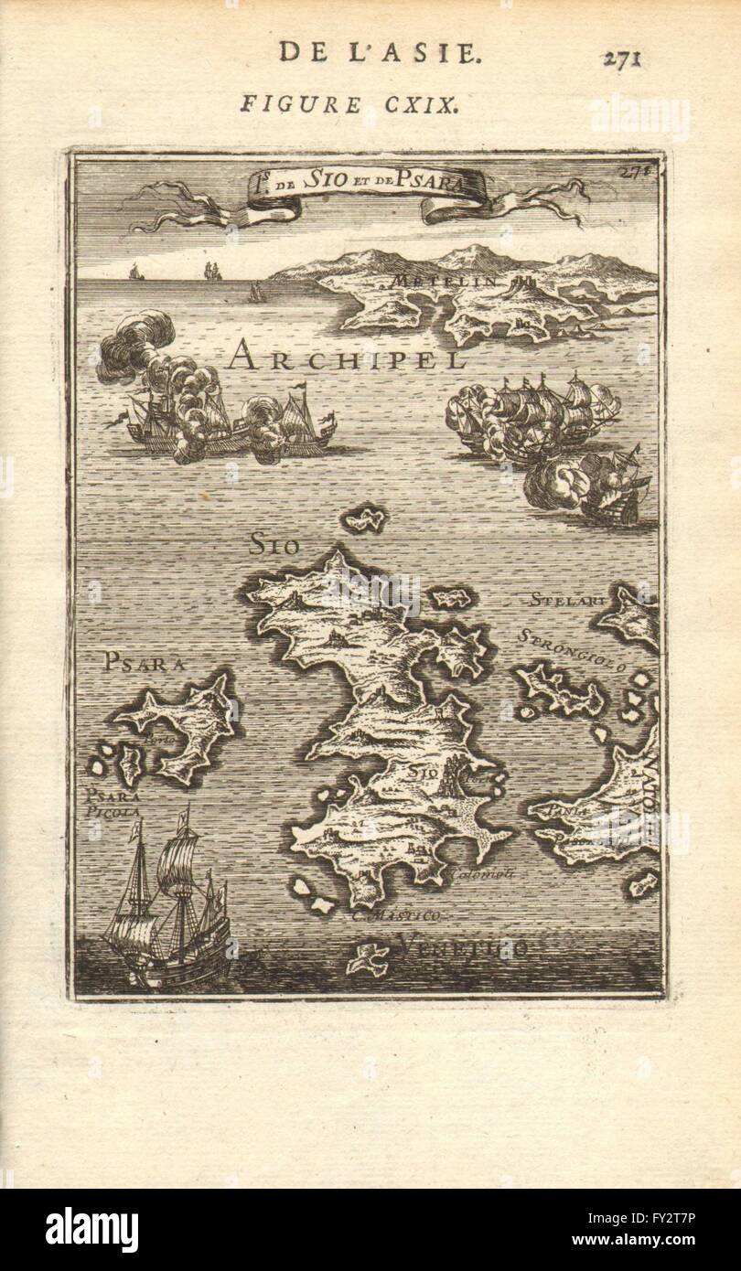 AEGEAN ISLANDS: Sio (Chios) Pasara (Psara) & Mitylene (Lesbos).MALLET ...