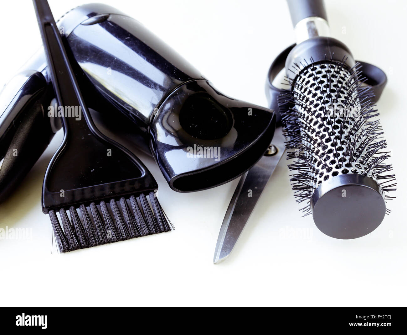 Tools for hairdresser (hair dryers, scissors, combs Stock Photo - Alamy