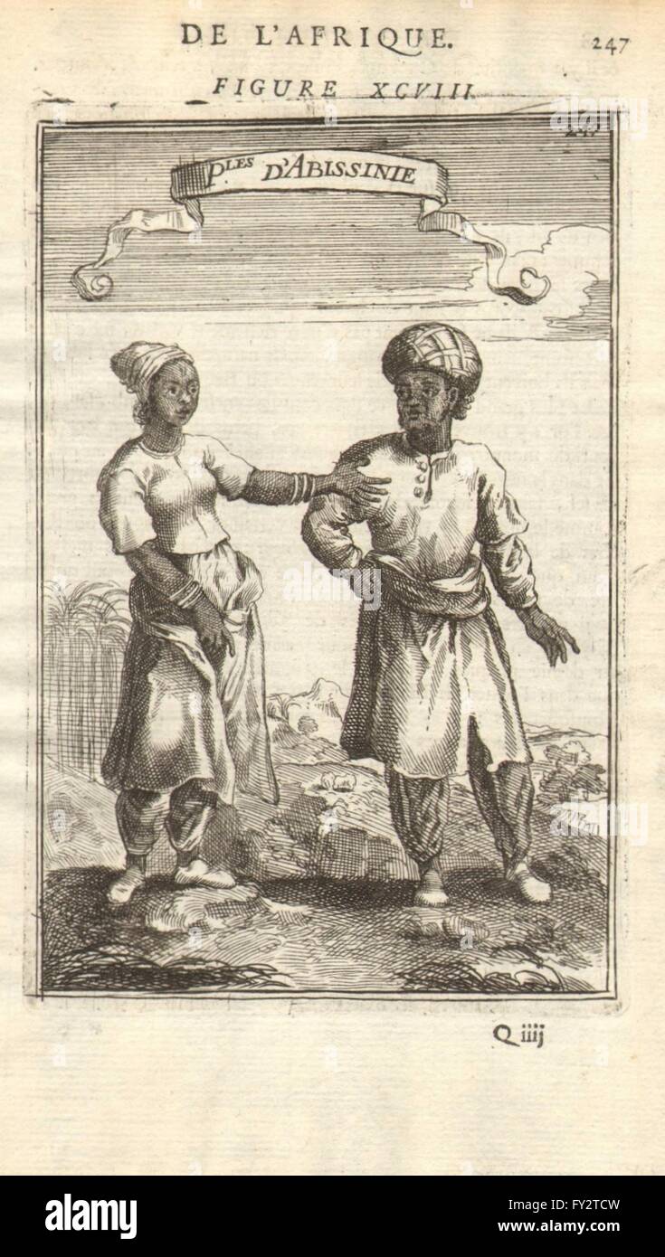 ETHIOPIA COSTUME: Abyssinians in 17C dress. 'Peuples d'Abissinie ...