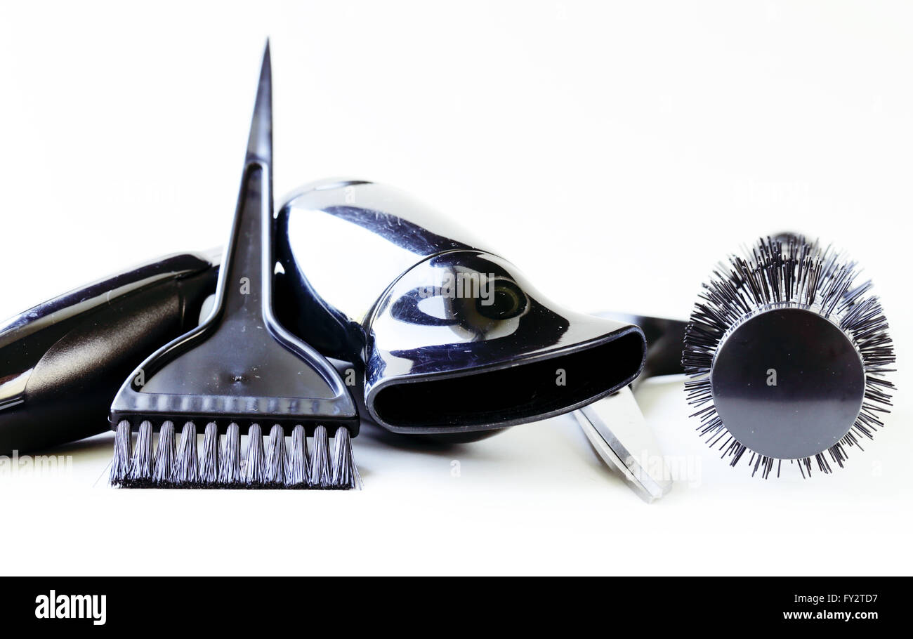 Set combs scissors Cut Out Stock Images & Pictures - Alamy