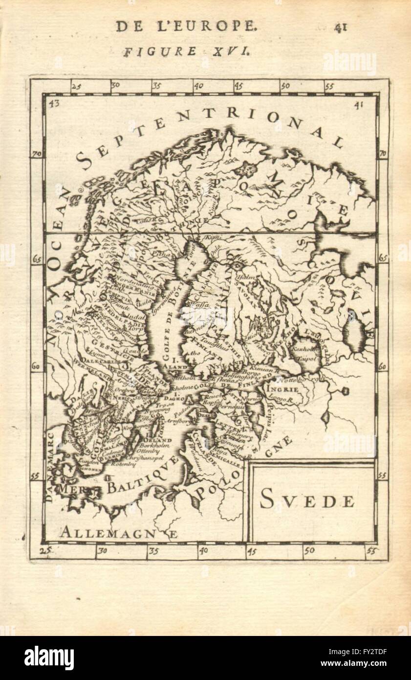 SWEDISH EMPIRE: Sweden Finland Livonia Ingria. 'Suede'. MALLET, 1683 ...