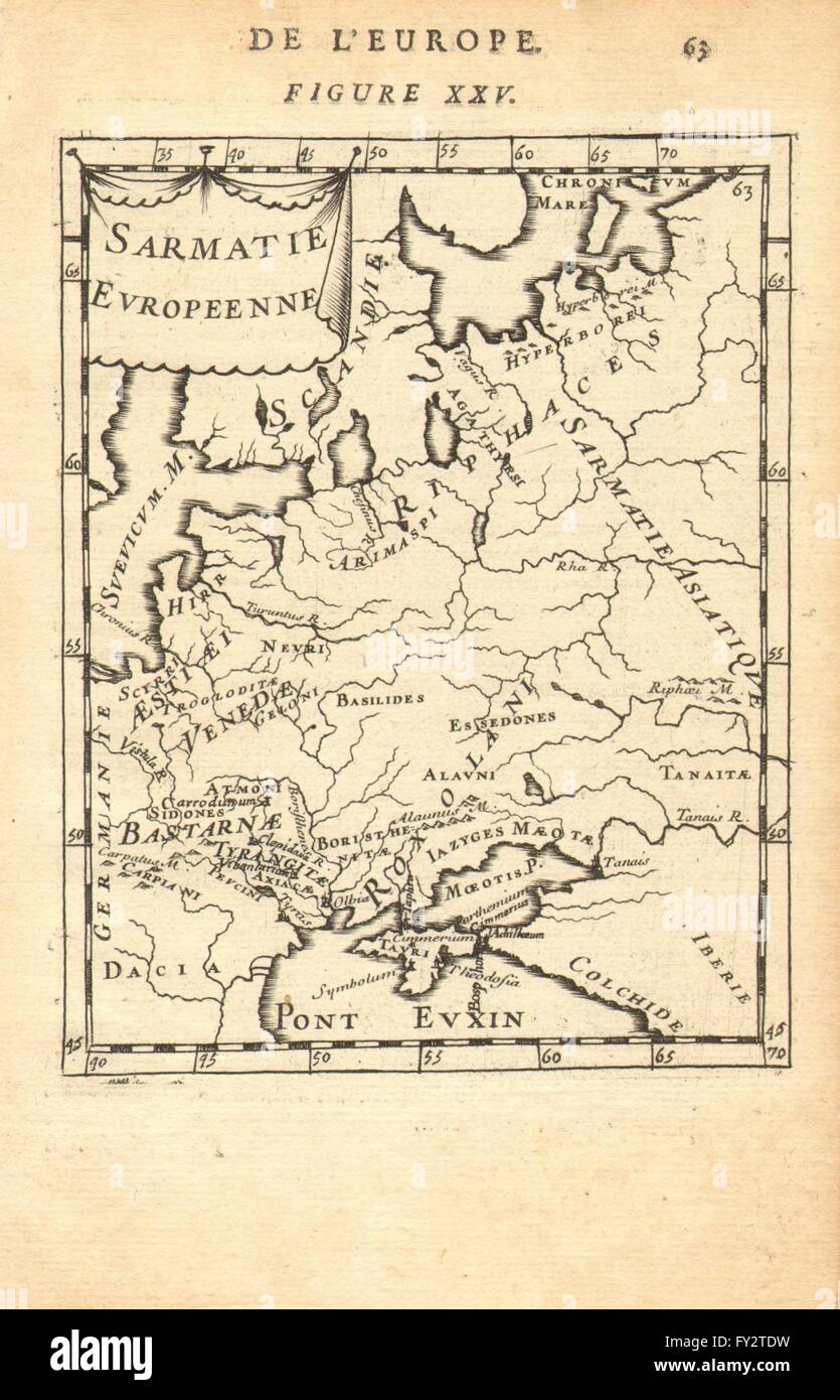 SARMATIA: Tribal names. 'Sarmatie Europeenne'. Russia Ukraine. MALLET ...