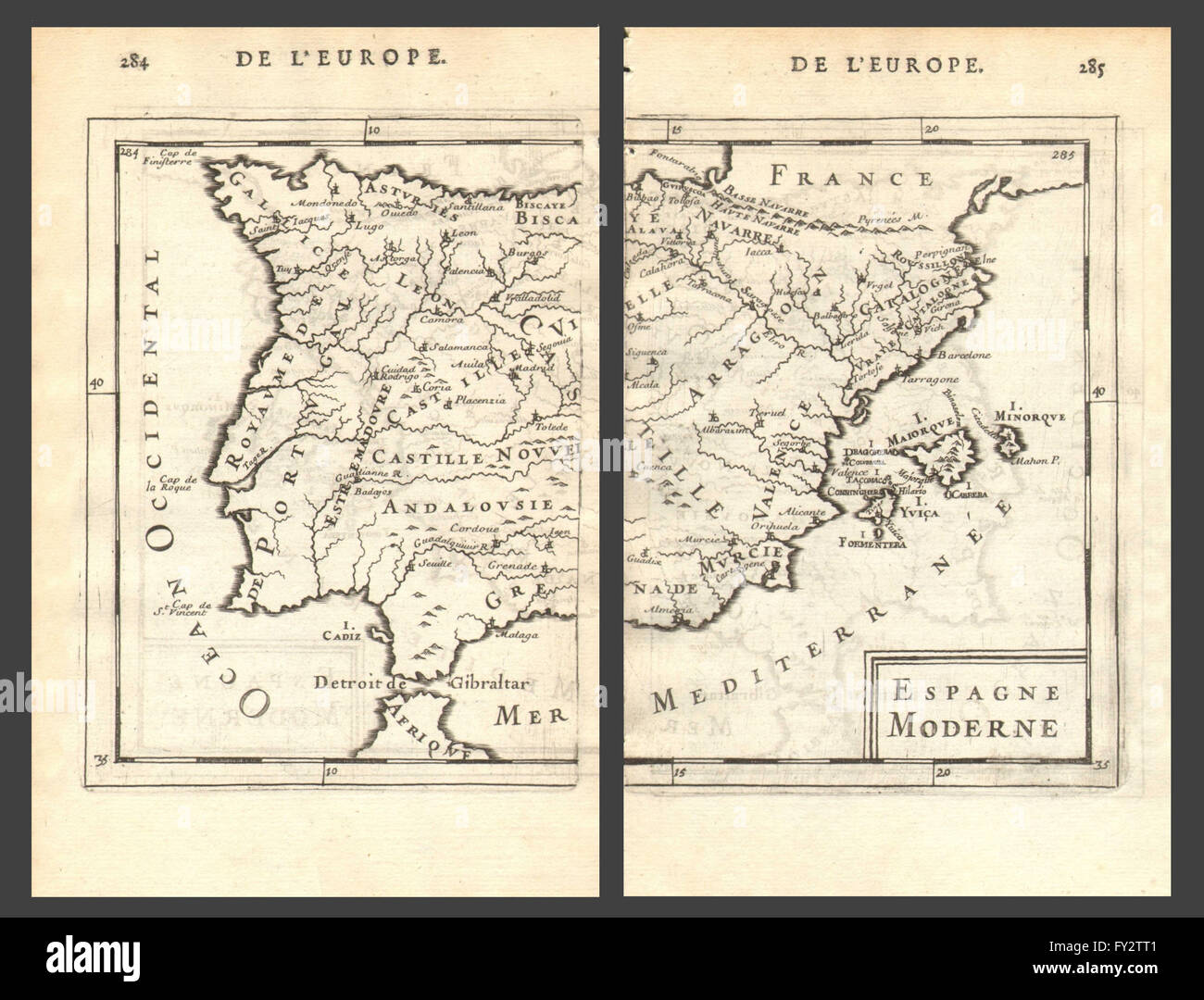 Spain map 17th century hi-res stock photography and images - Alamy