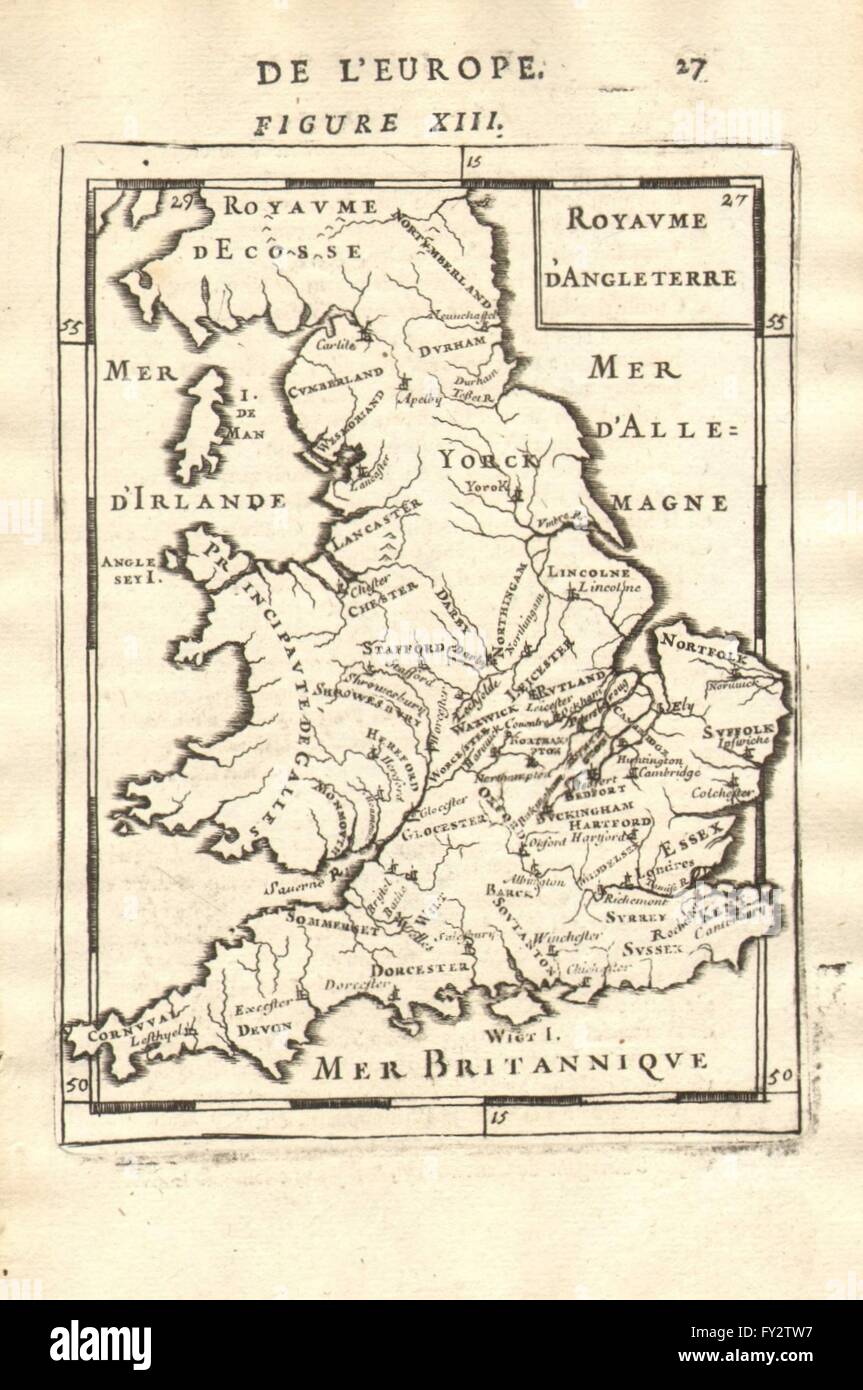 17th century map of england hi-res stock photography and images - Alamy