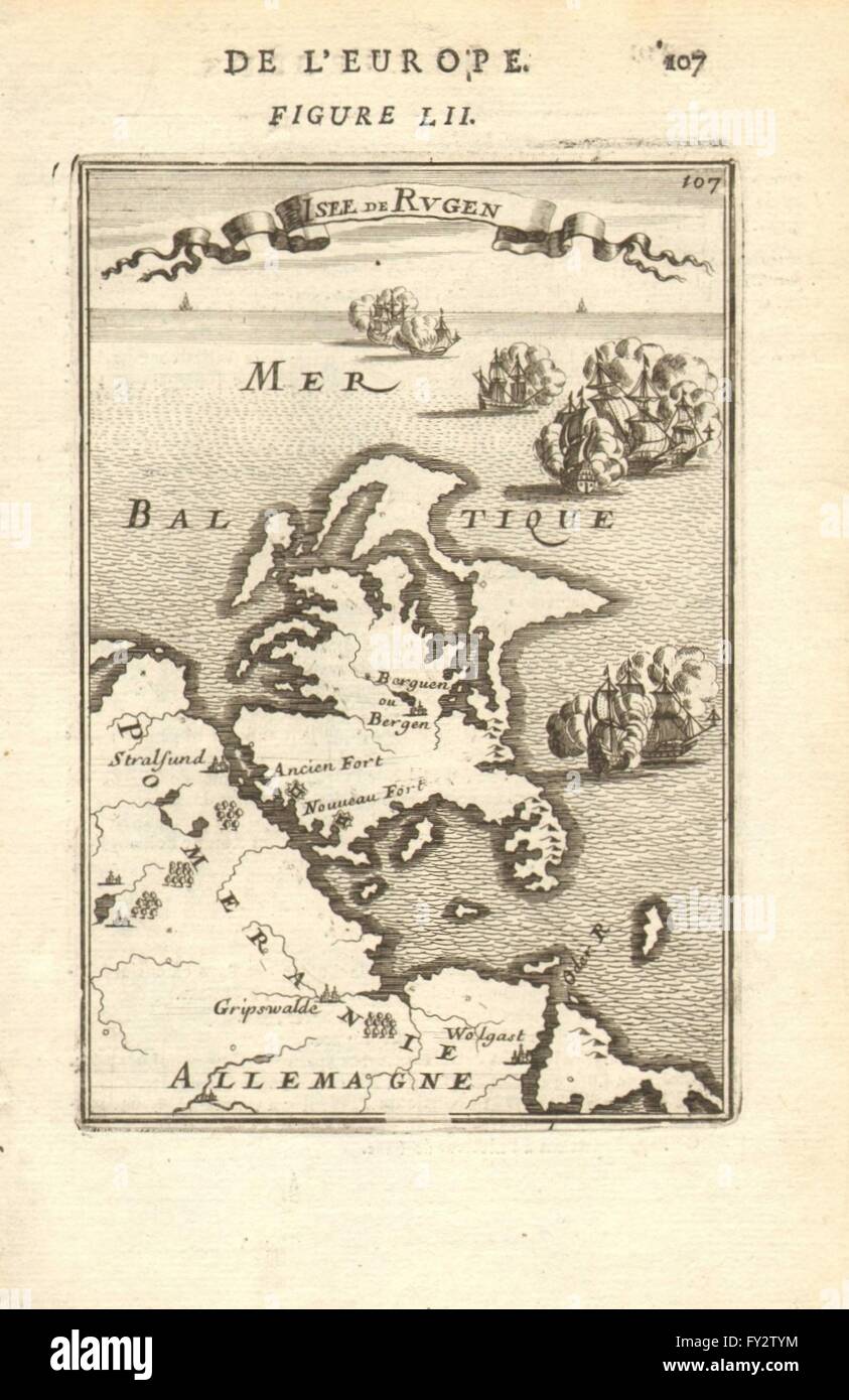 RÜGEN: 'Isle de Rugen' & Pomeranian coast, Germany. Pommern. MALLET ...