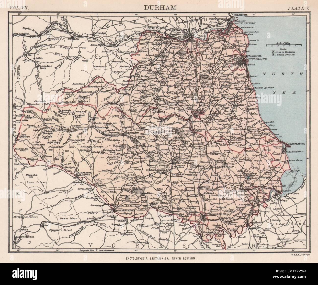 County durham map hi-res stock photography and images - Alamy