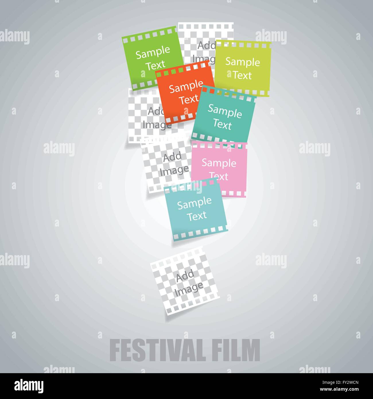 Exclamation mark illustrated by plates of film. Concept for graphic ...