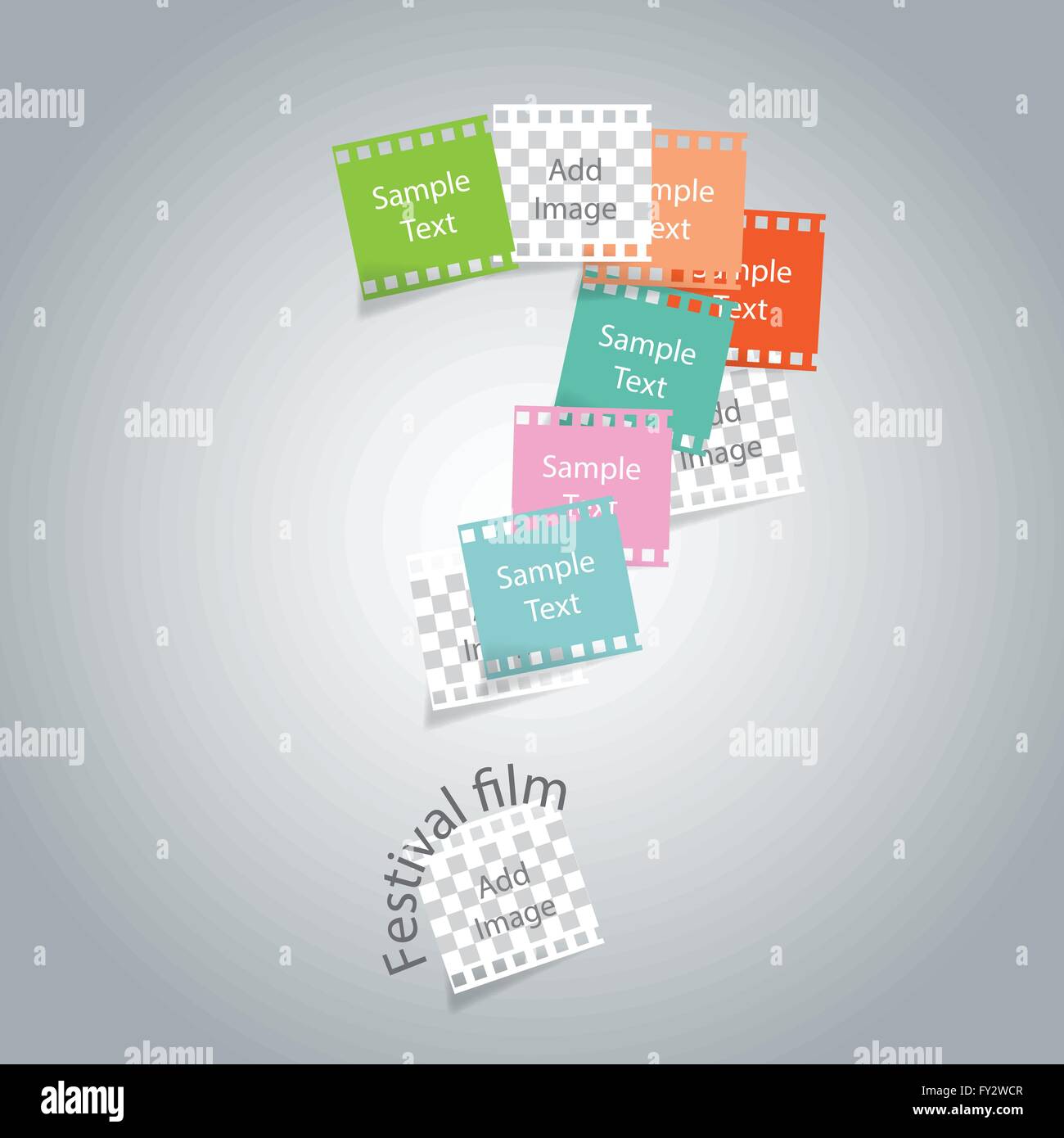 Question mark illustrated by plates of film. Concept for graphic design ...