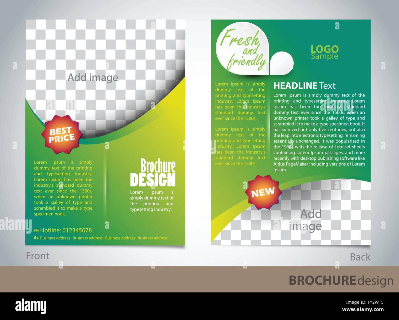 Brochure design template. Proportionally for A4 size Stock Vector Image ...