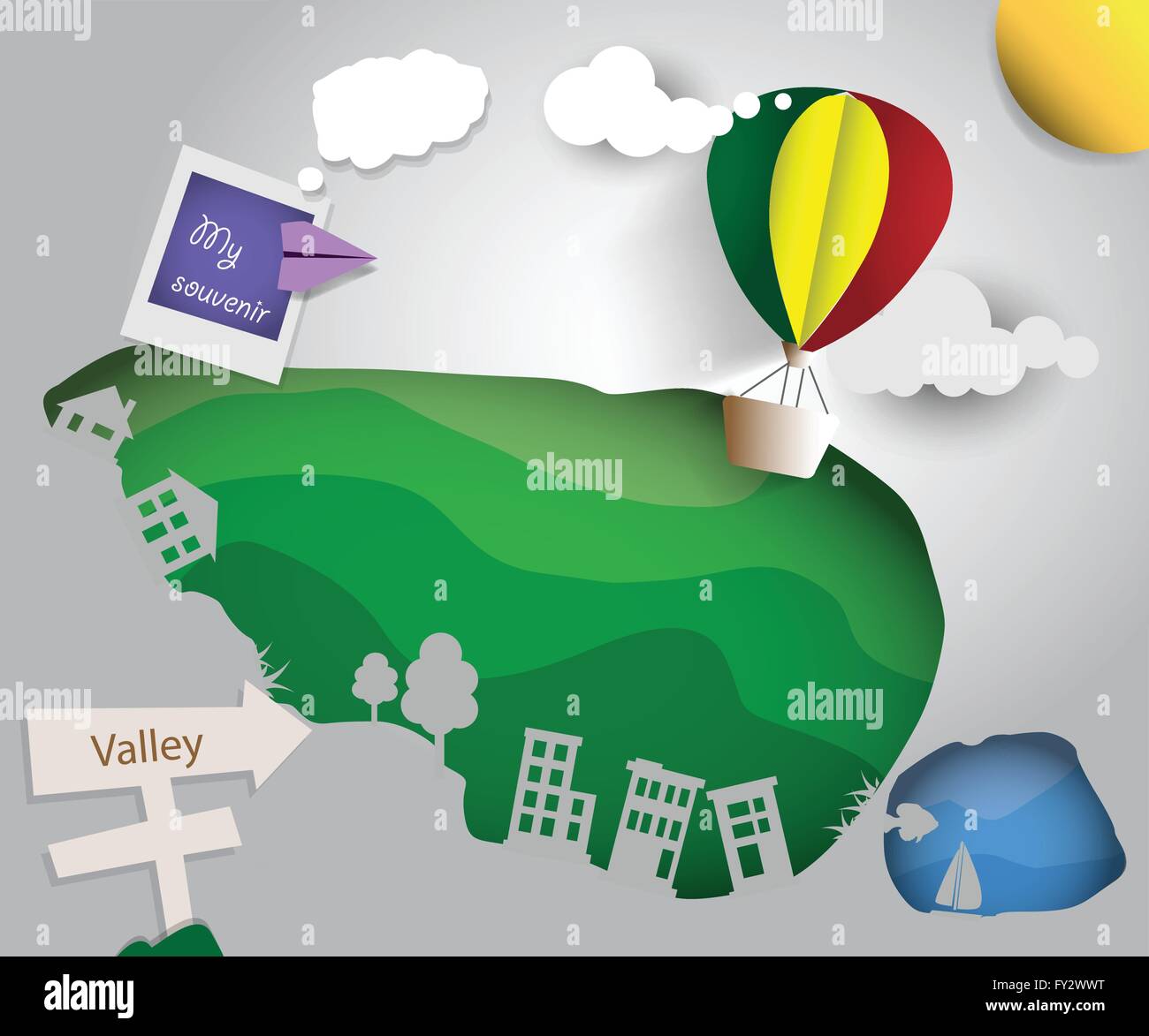 Rural fog farm Stock Vector Images - Alamy