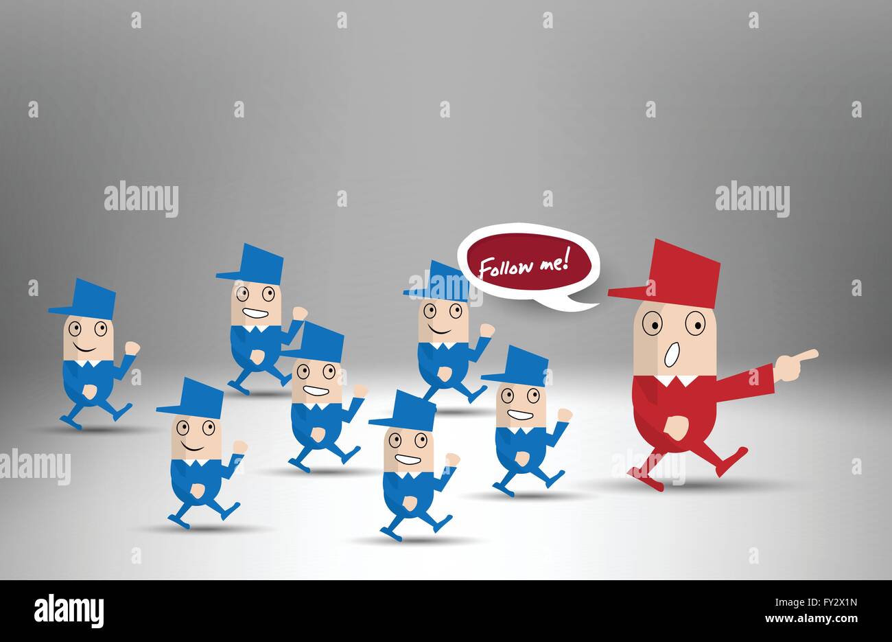 People Following A Leader