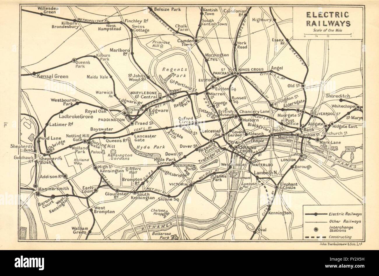 London vintage underground tube map hi-res stock photography and images ...