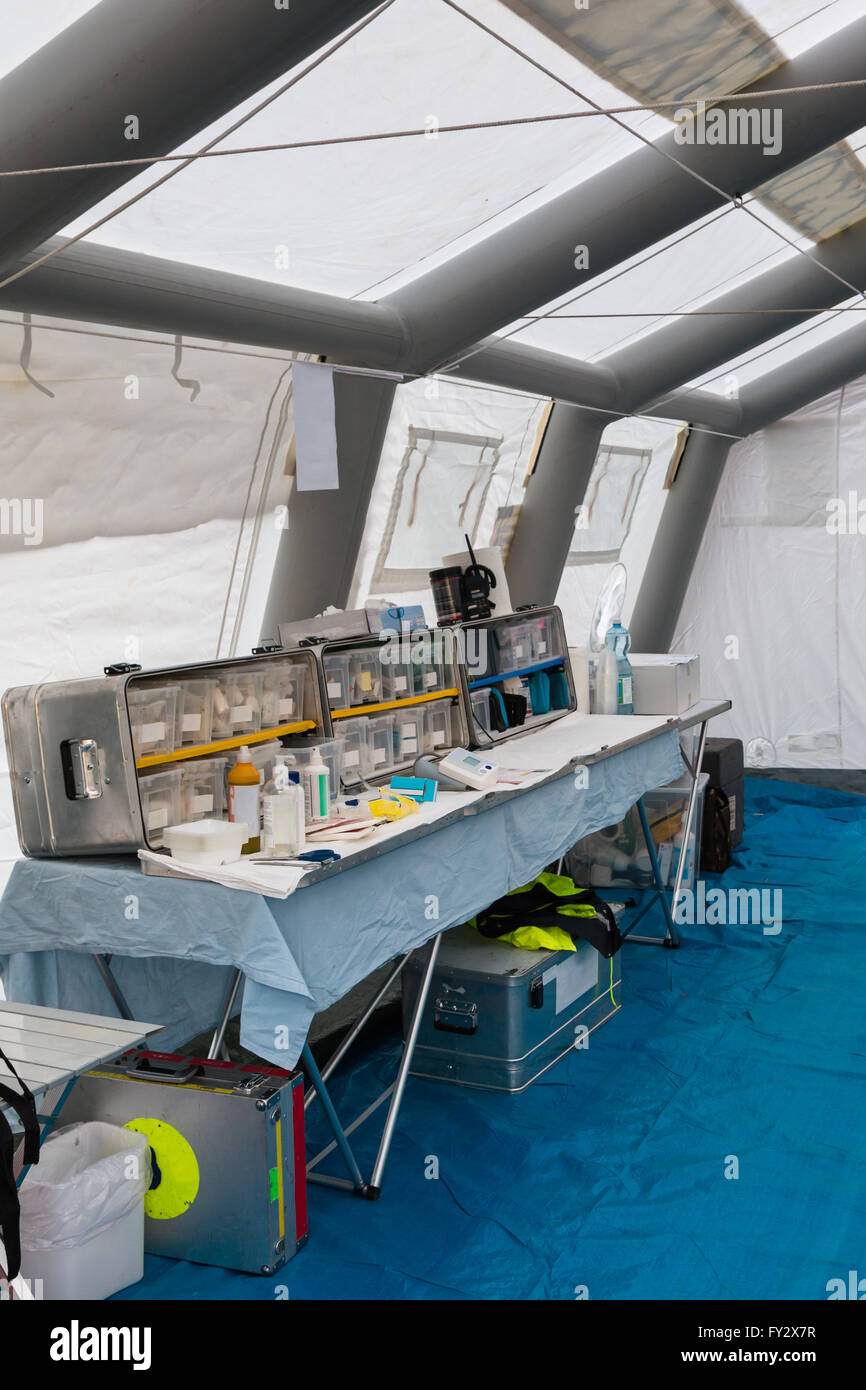 Emergency Medication and Equipment inside Temporary Rescue Control ...