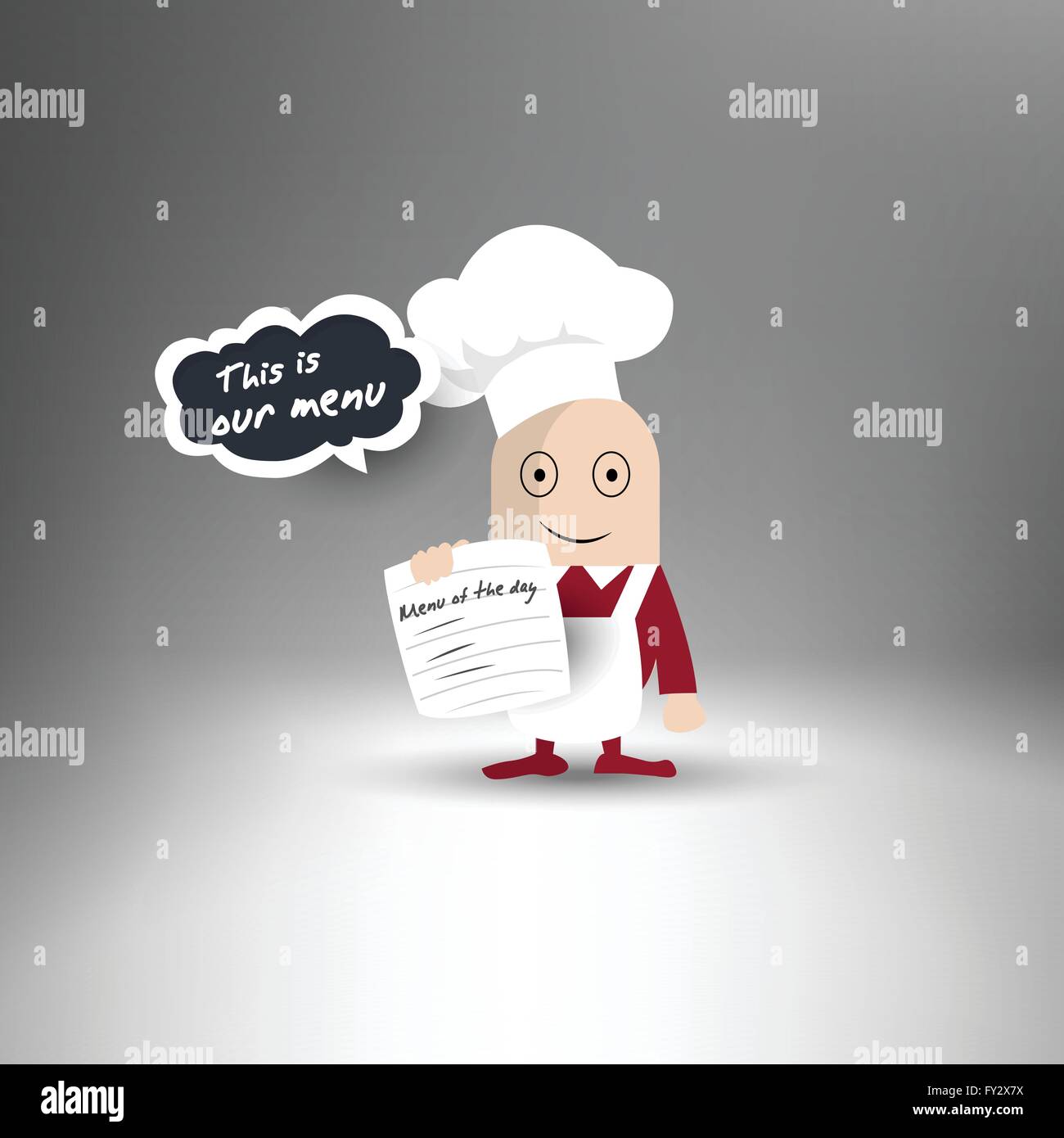 Chef holding blank menu sign Stock Vector Images - Alamy