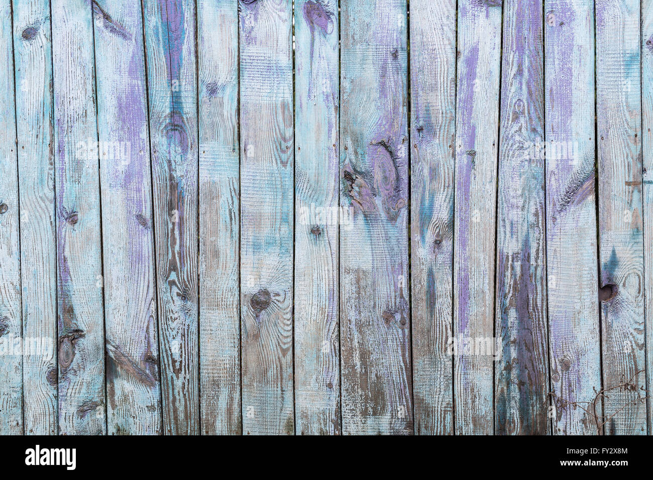 Old blue wooden fence. Picture of wooden structure Stock Photo - Alamy