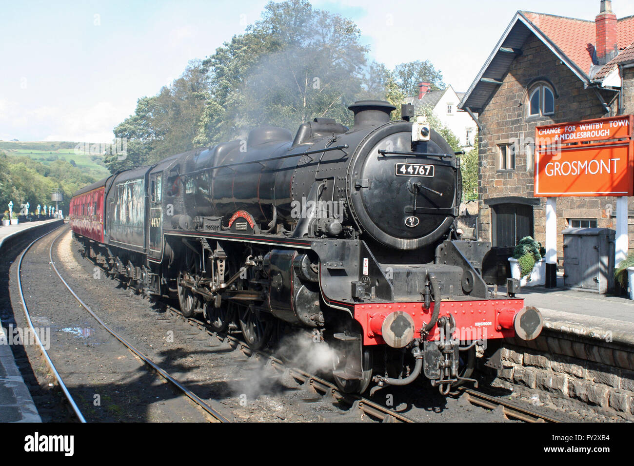 Southbound Train at Grosmont NYMR Stock Photo - Alamy