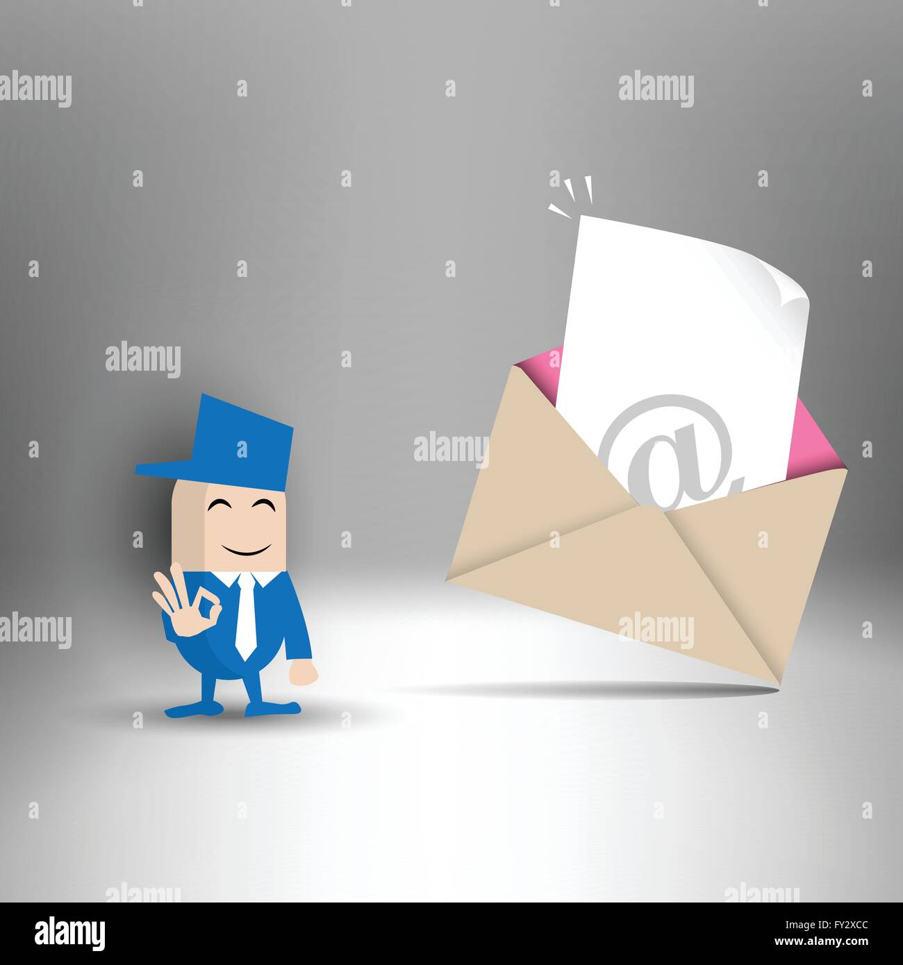 Happy successful businessman good news Stock Vector Images - Alamy