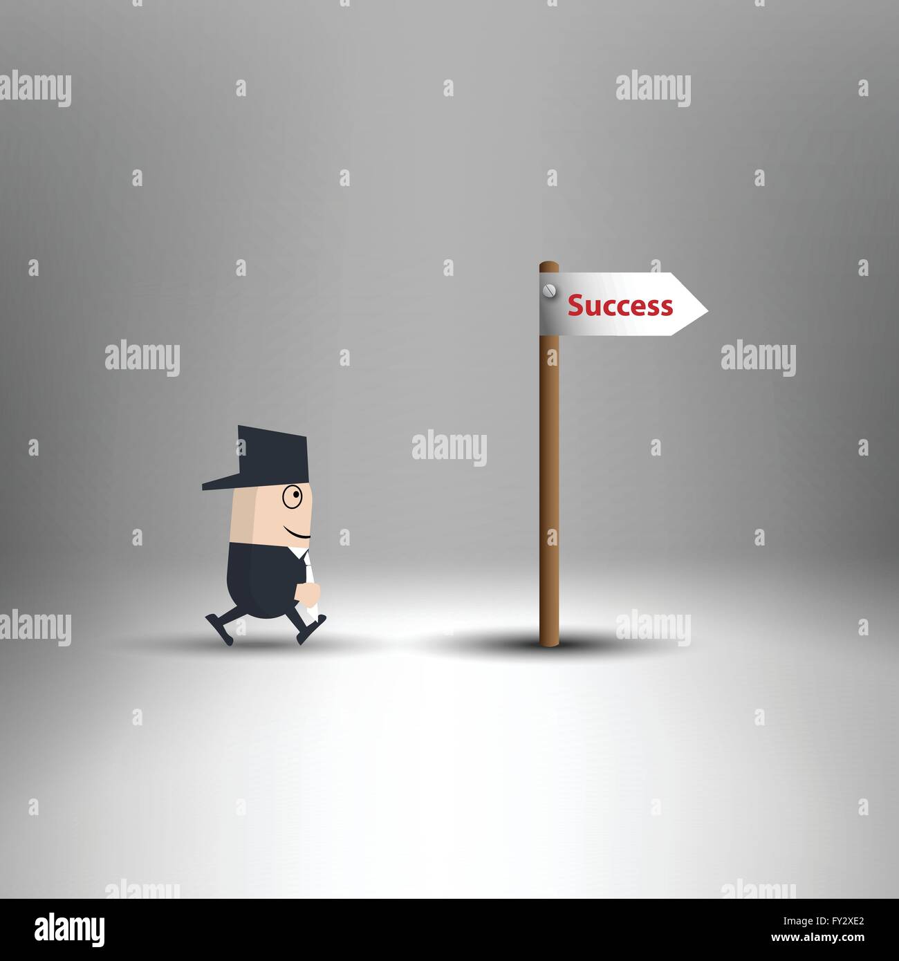 Man running toward successful sign Stock Vector Image & Art - Alamy