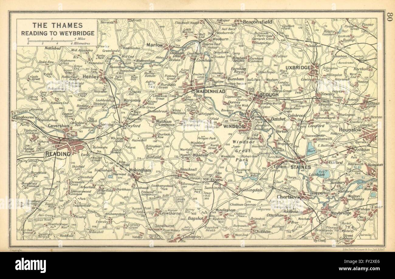 THAMES VALLEY: Reading Maidenhead Windsor Slough Uxbridge Henley, 1925 ...