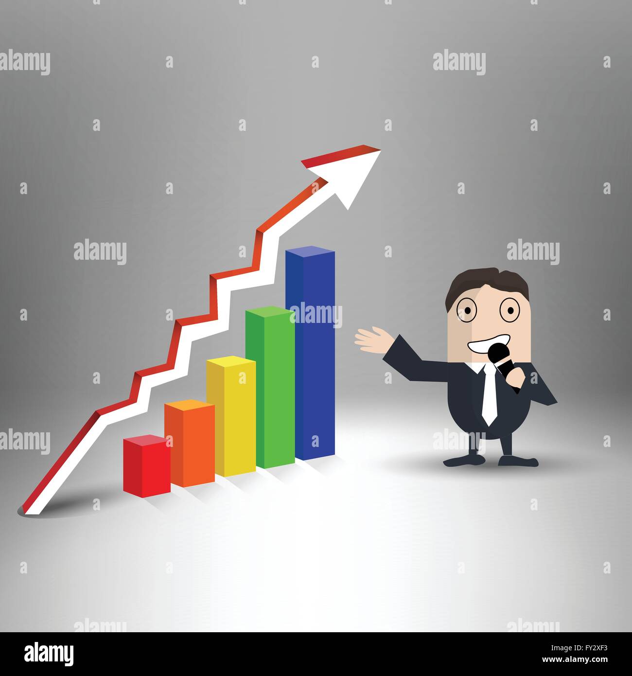 Man presenting the growth on chart Stock Vector Image & Art - Alamy
