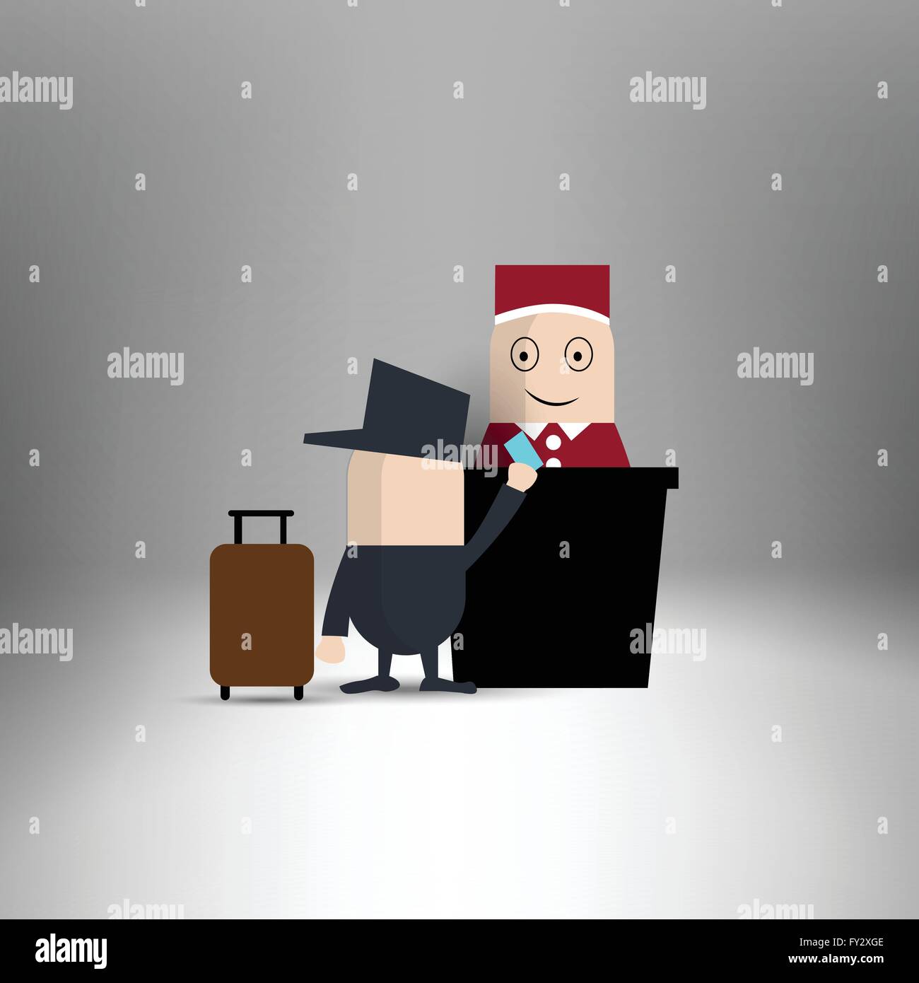 Female receptionist hotel check Stock Vector Images - Alamy