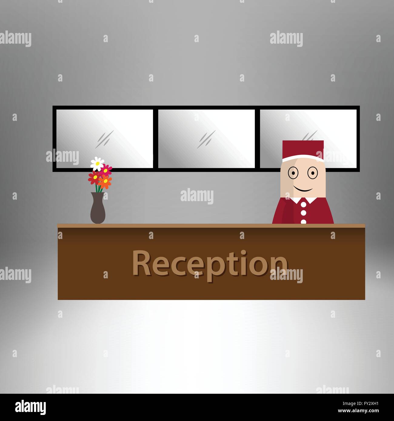 Friendly receptionist Stock Vector Images - Alamy