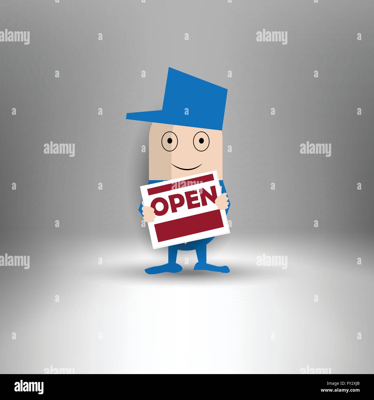 Man holding message: Open Stock Vector Image & Art - Alamy