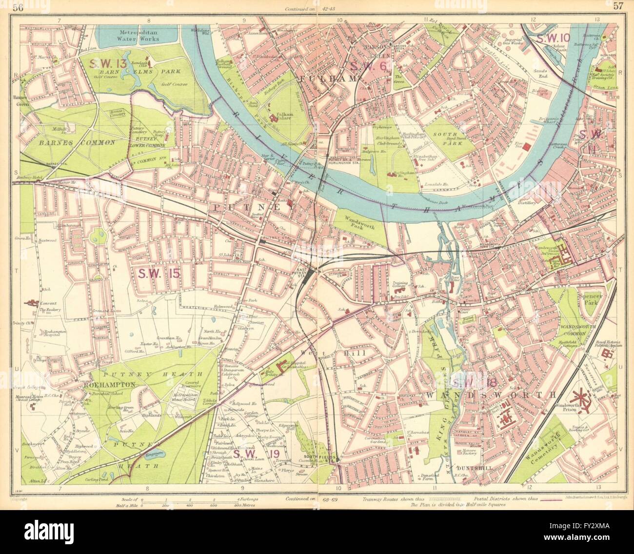 LONDON SW: Putney Wandsworth Fulham Barnes Parson's Green Roehampton ...