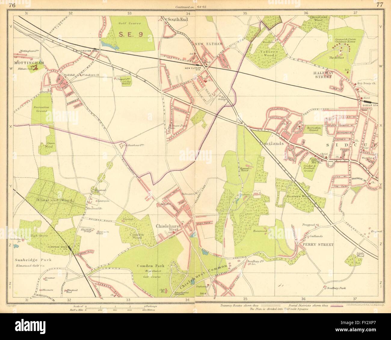 LONDON SE: Chislehurst Sidcup Eltham Mottingham Elmstead Wood, 1930 old ...