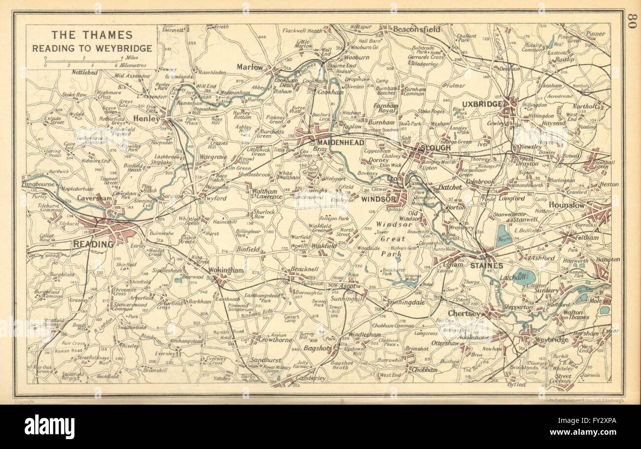 Map of england 1930 hi-res stock photography and images - Alamy