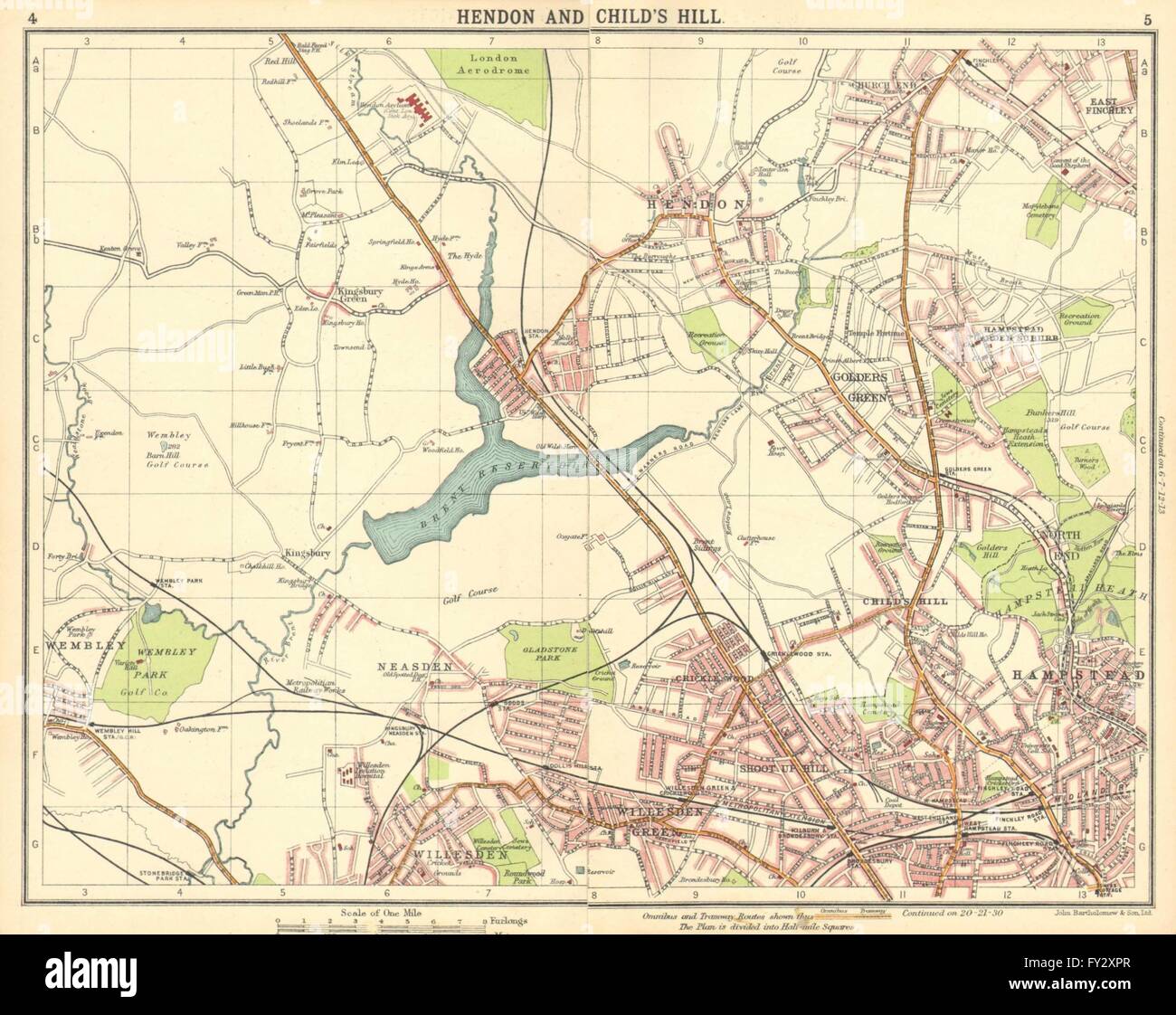 LONDON N:Hendon Childs Hill Hampstead Wembley Golders Green Willesden ...
