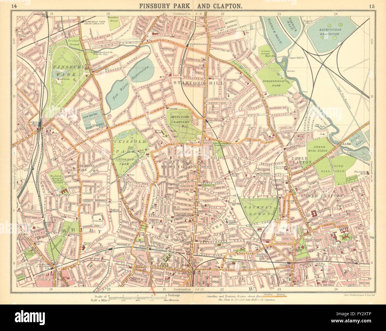 LONDON N:Finsbury Park Clapton Highbury Stamford Hill Dalston, 1921 old ...