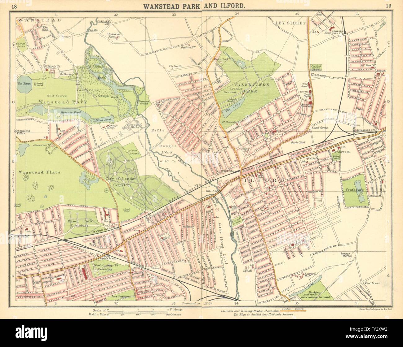 LONDON NE: Wanstead Ilford Manor Park Seven Kings Wood Grange, 1921 old ...