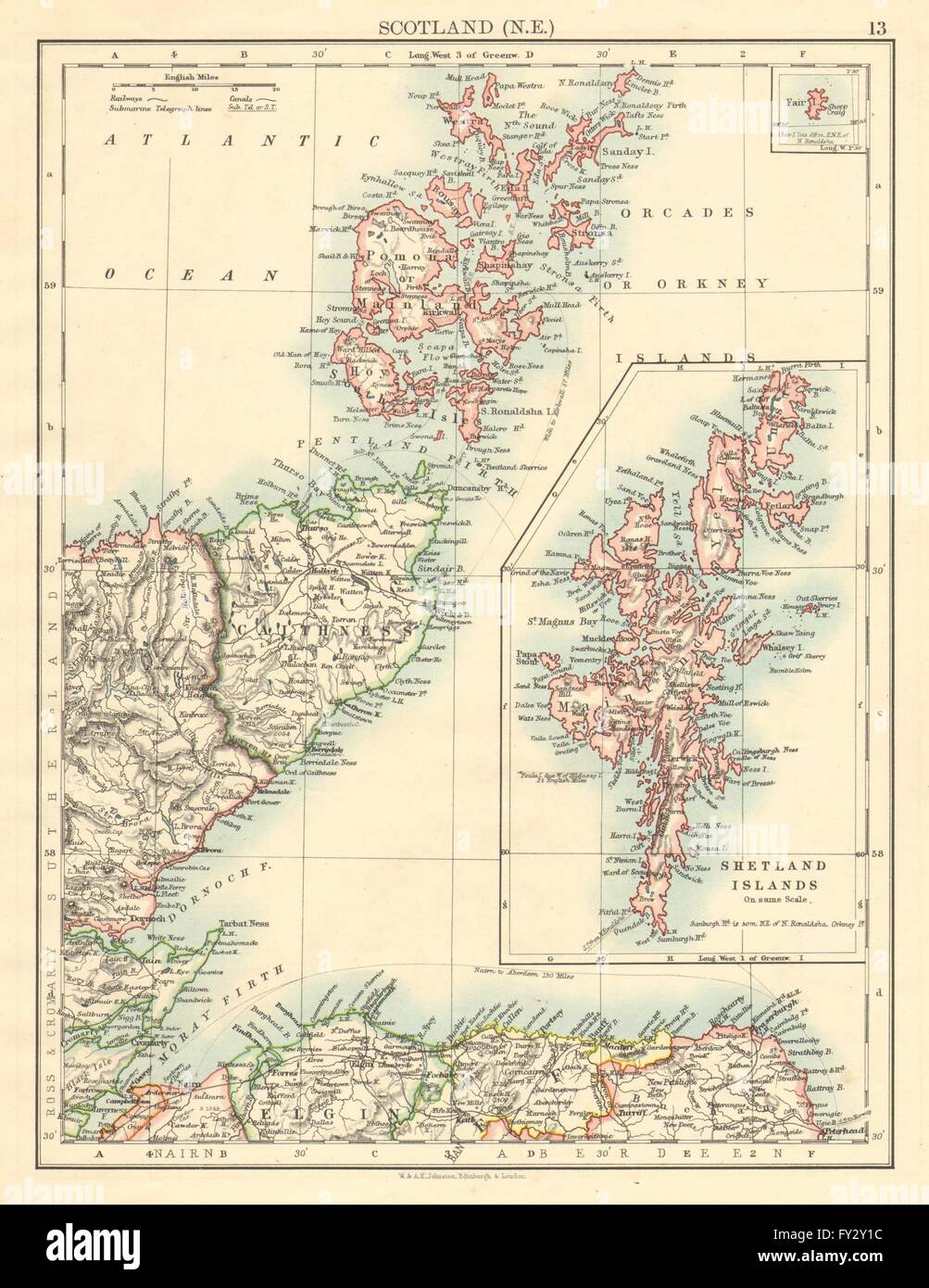 MORAY FIRTH. Caithness Elgin Shetlands Orkneys. Scotland. JOHNSTON ...