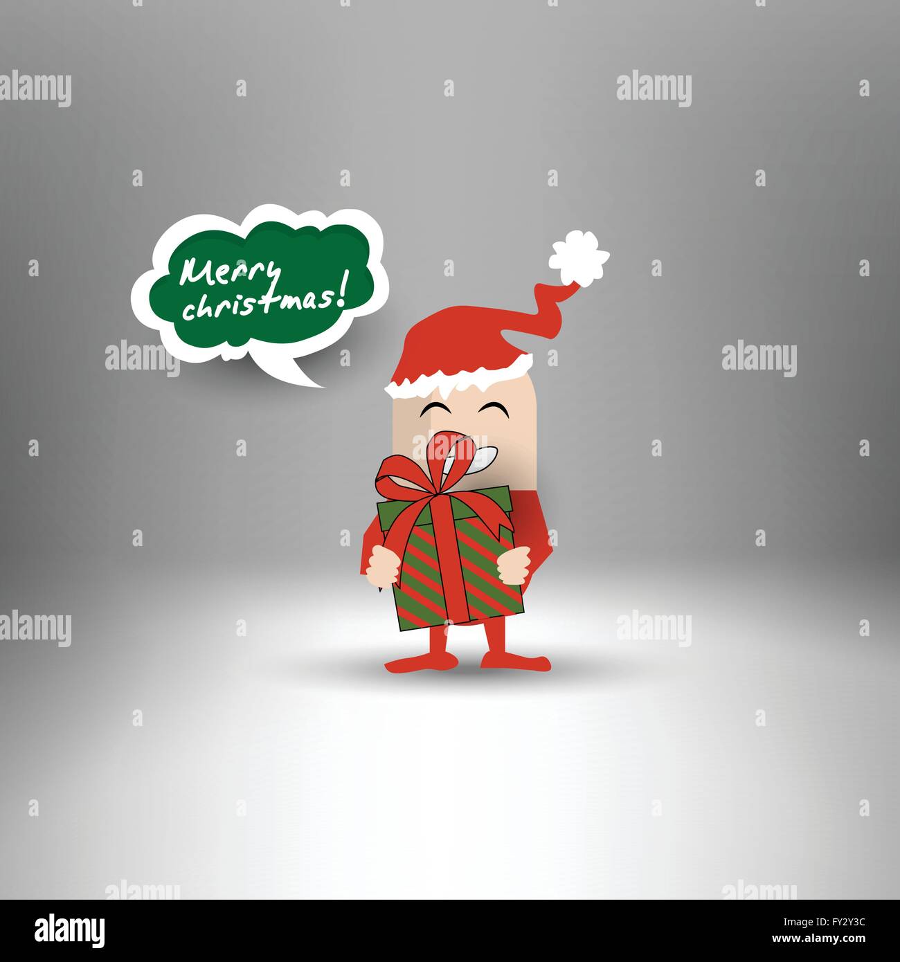 Child holding present box Stock Vector Images - Alamy