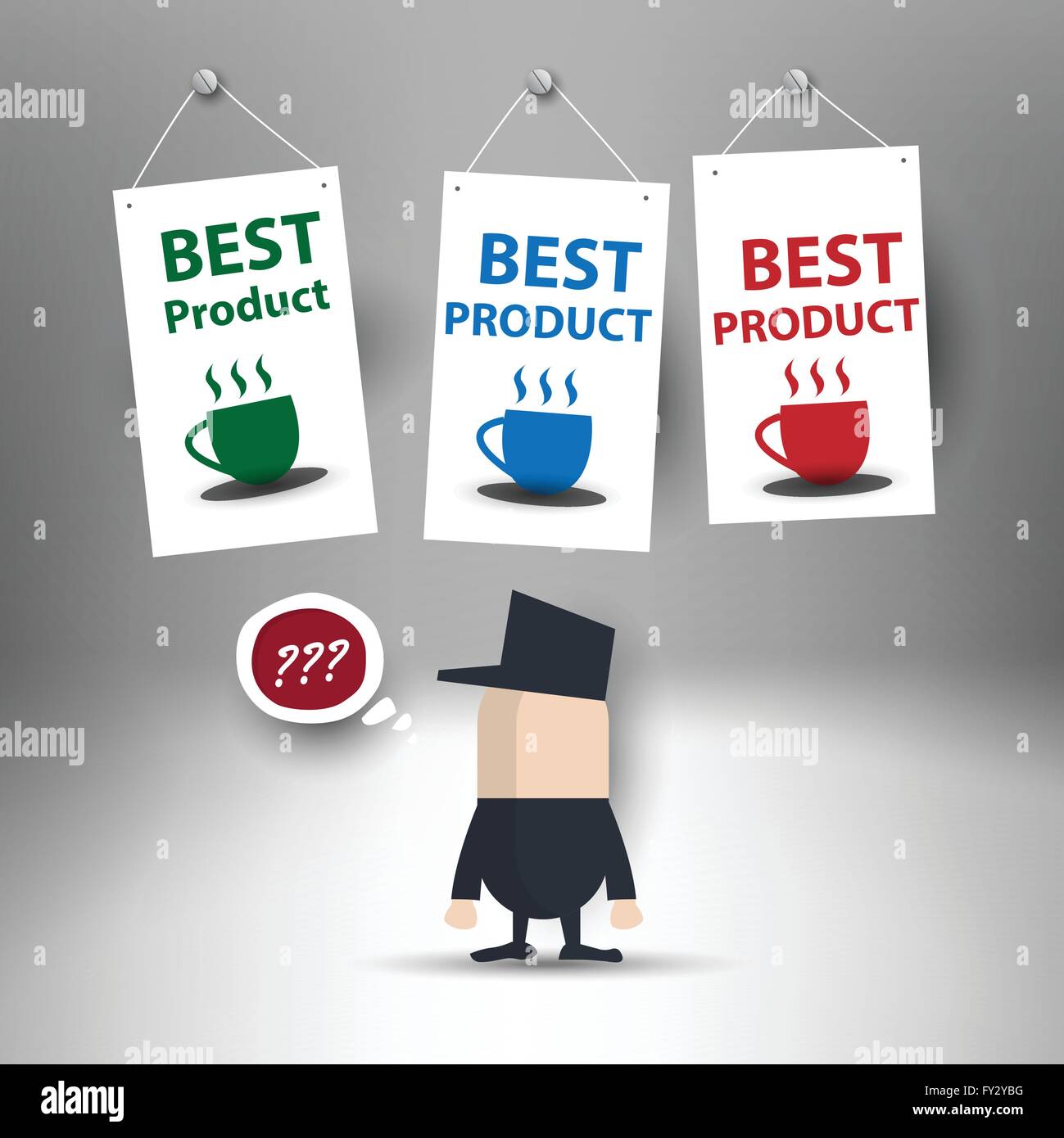 Confused between many advertising Stock Vector Image & Art - Alamy