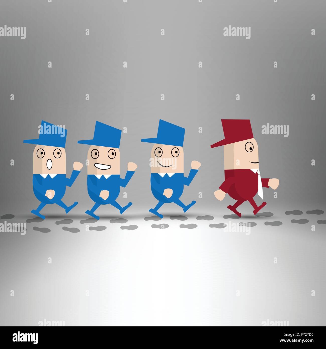 Cartoon following hi-res stock photography and images - Alamy