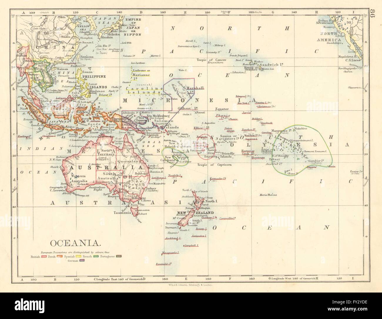 COLONIAL OCEANIA PACIFIC.British Dutch Spanish French German Port ...