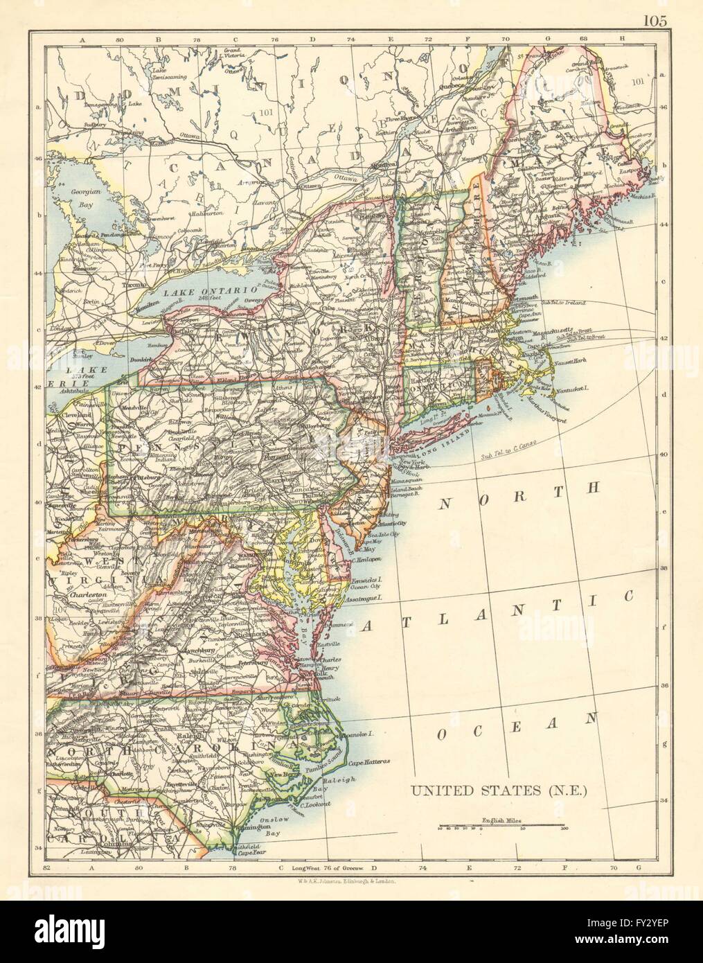North east england map 19th century hi-res stock photography and images ...