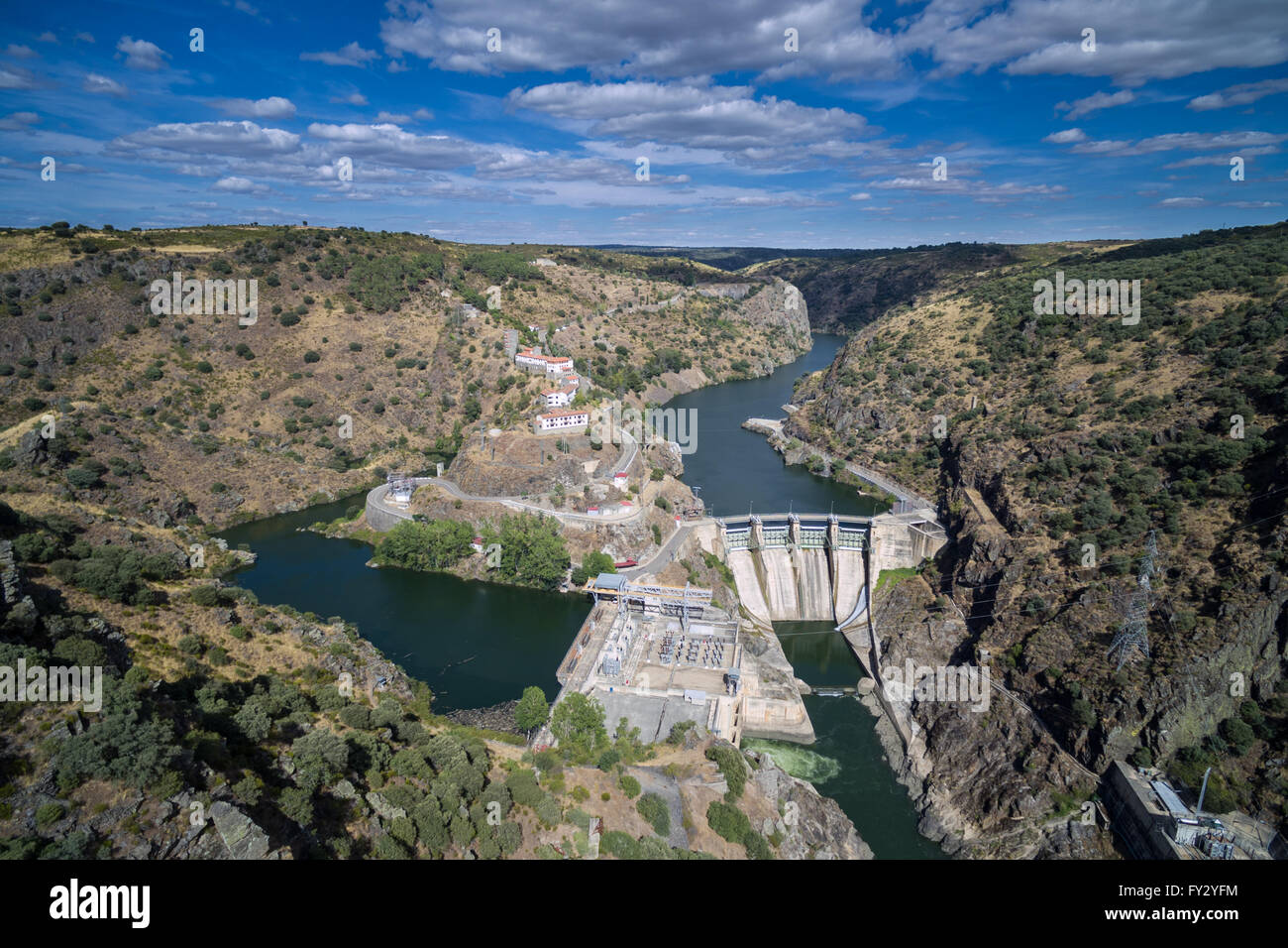Aerial view of Dam Stock Photo - Alamy