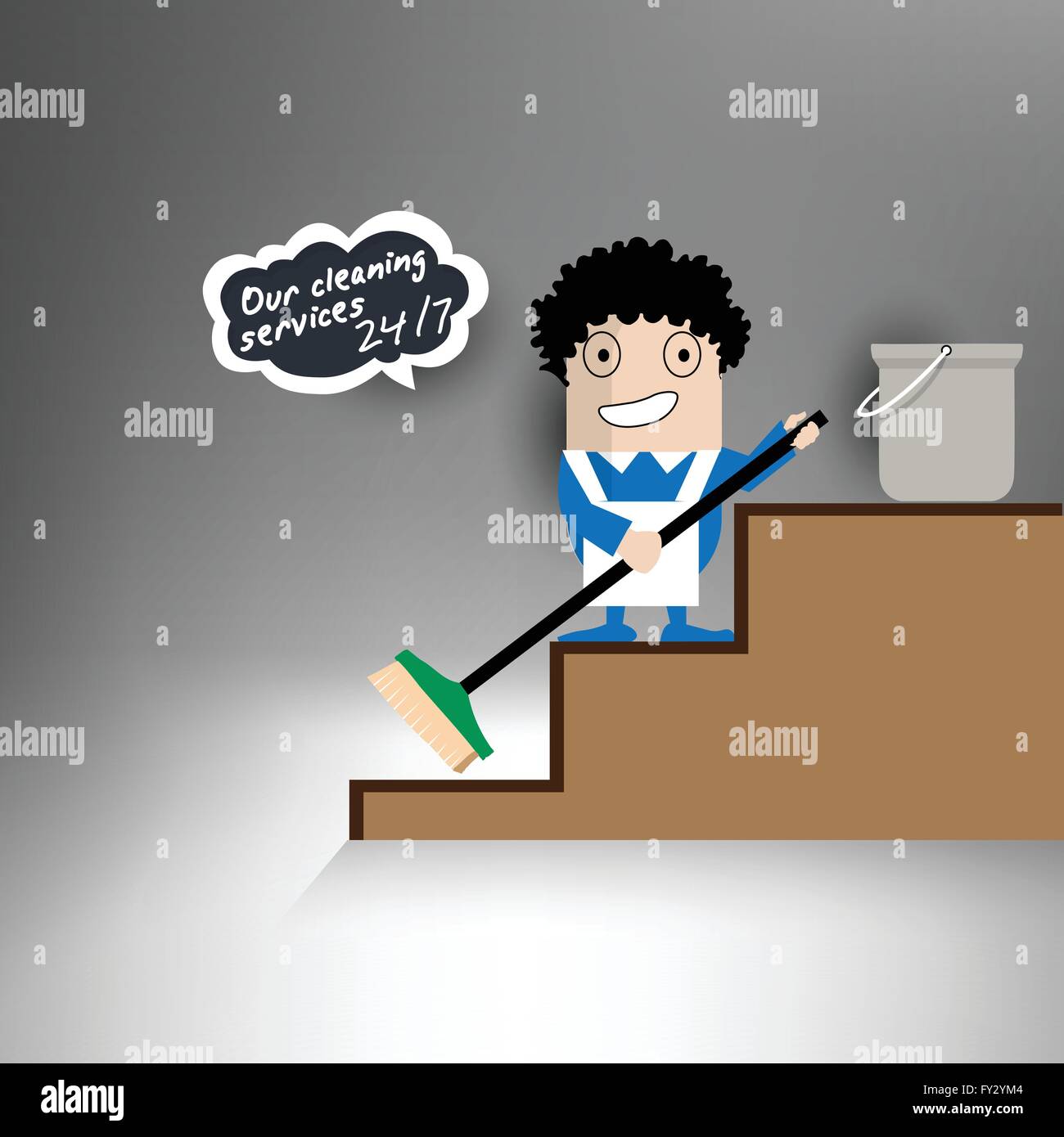 Person cleaning floor mop Stock Vector Images - Alamy