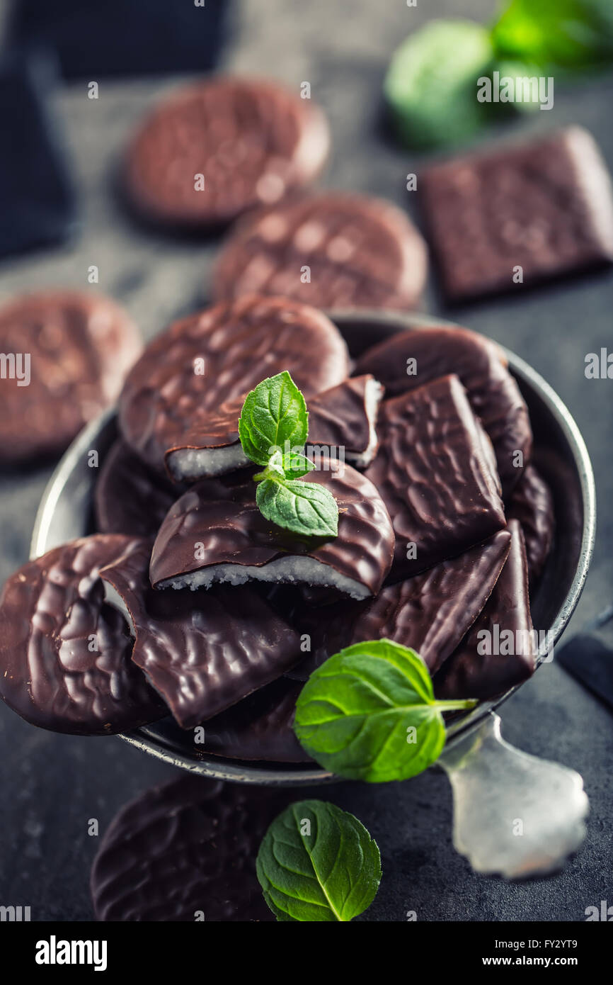 Chocolate peppermint cookies.Mint. Peppermint. Menthol. Black chocolate ...