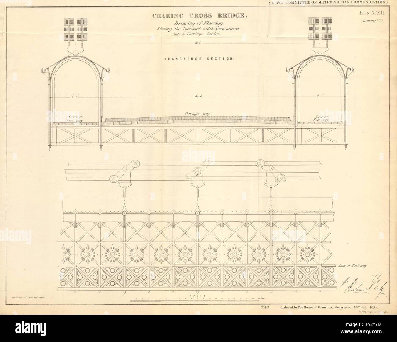 Proposed STATION ON THAMES. Hungerford/Charing Cross Bridge. BALY, 1855 ...