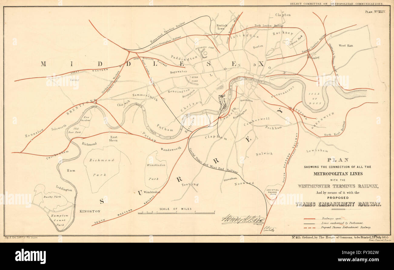 Map of westminster 19th century hi-res stock photography and images - Alamy